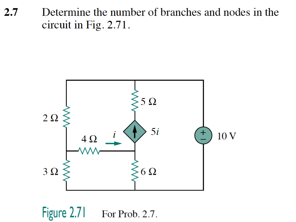 Solved Determine the number of branches and nodes in the 2.7 | Chegg.com