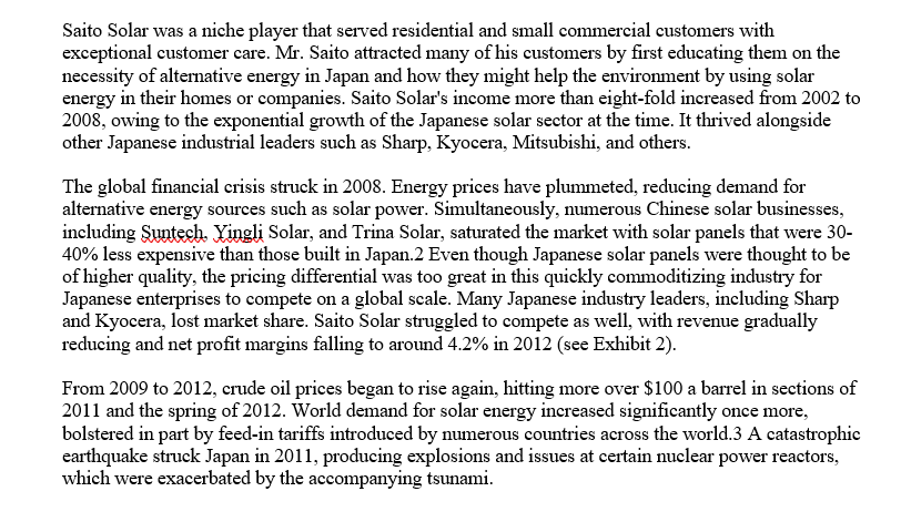 How much is Saito Solar worth based on Mr. Suzuki's | Chegg.com