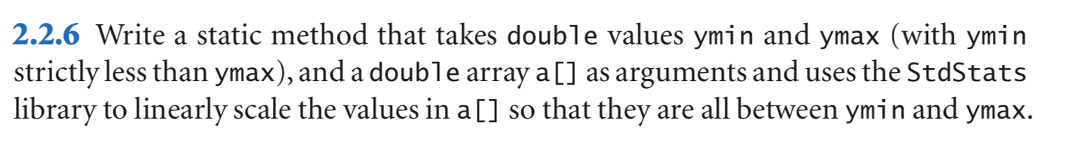Solved 2.2.6 Write a static method that takes double values | Chegg.com