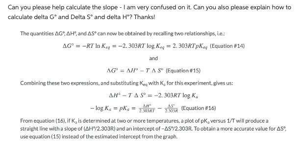 Solved THERMODYNAMICS (DETERMINATION OF ΔG∘,ΔH∘&ΔS∘ ) LAB | Chegg.com