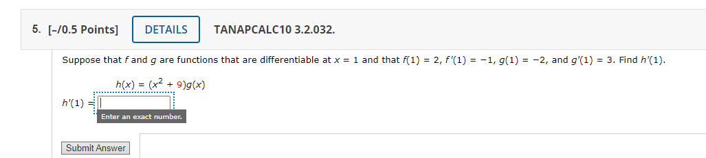 Solved 5. [-70.5 Points] DETAILS TANAPCALC10 3.2.032. | Chegg.com