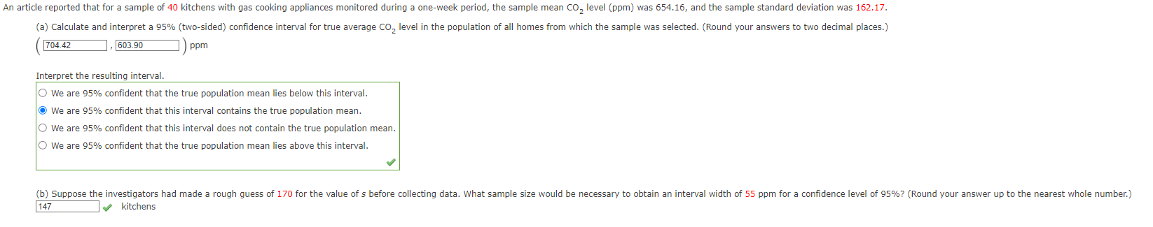 Solved । ﻿Interpret the resulting interval.We are 95% | Chegg.com
