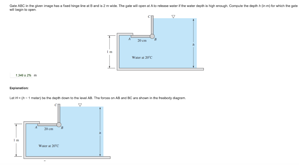 Solved Gate ABC in the given image has a fixed hinge line at | Chegg.com