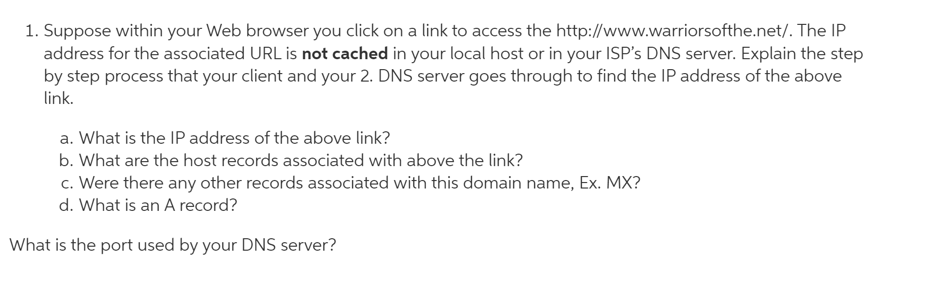 Solved 1. Suppose within your web browser you click on a | Chegg.com