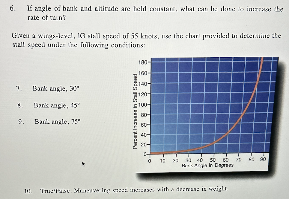 Solved 6. If angle of bank and altitude are held constant, | Chegg.com