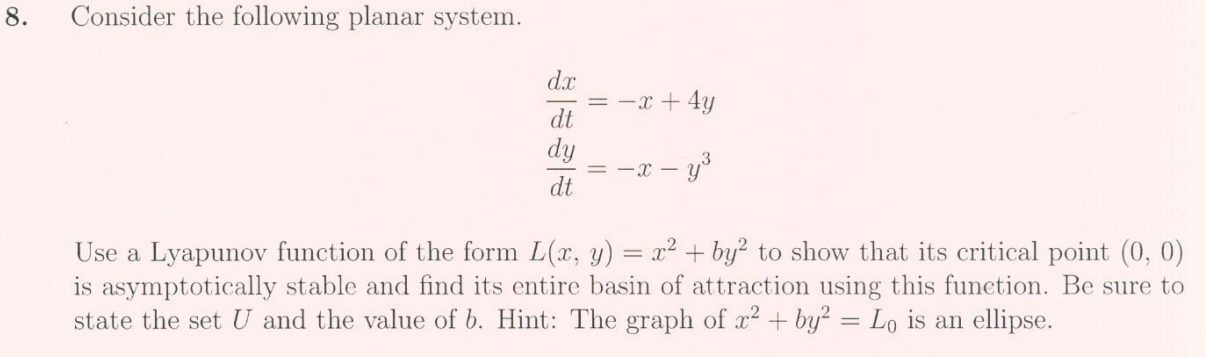 Solved NOTE: This is a DYNAMICAL SYSTEMS Math question, | Chegg.com