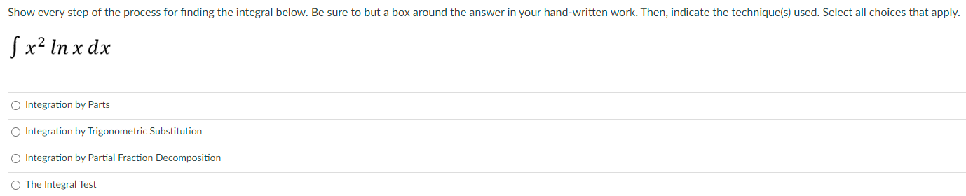 Solved Show every step of the process for finding the | Chegg.com