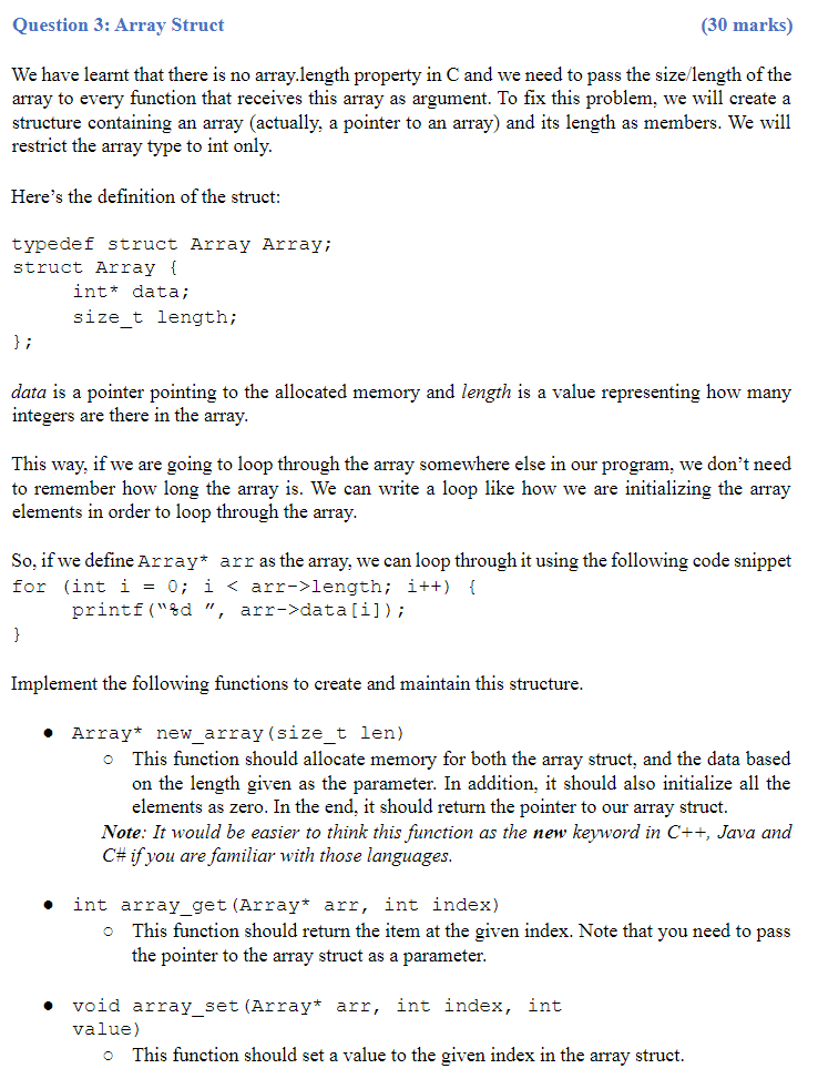 Solved Question 3 Array Struct 30 Marks We Have Learnt