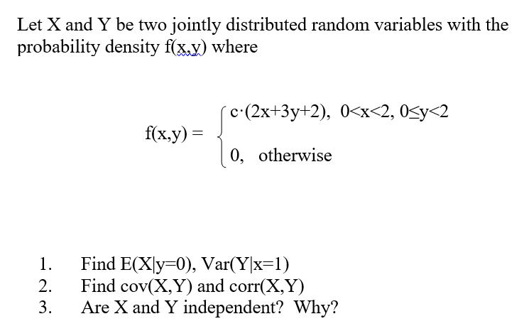Solved Let X and Y be two jointly distributed random | Chegg.com