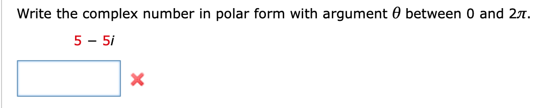 Solved Write the complex number in polar form with argument | Chegg.com