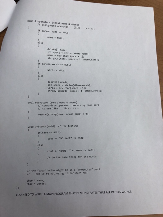 Solved C Write A Main Program That Demonstrates That Al