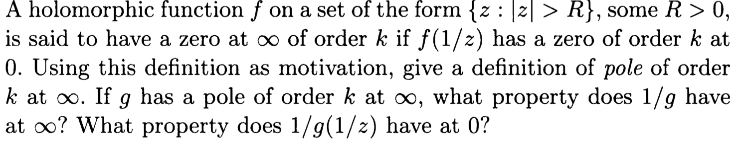 Solved A holomorphic function f on a set of the form | Chegg.com