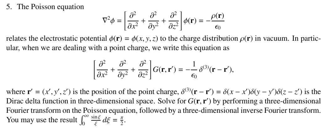 Solved 5. The Poisson equation | Chegg.com