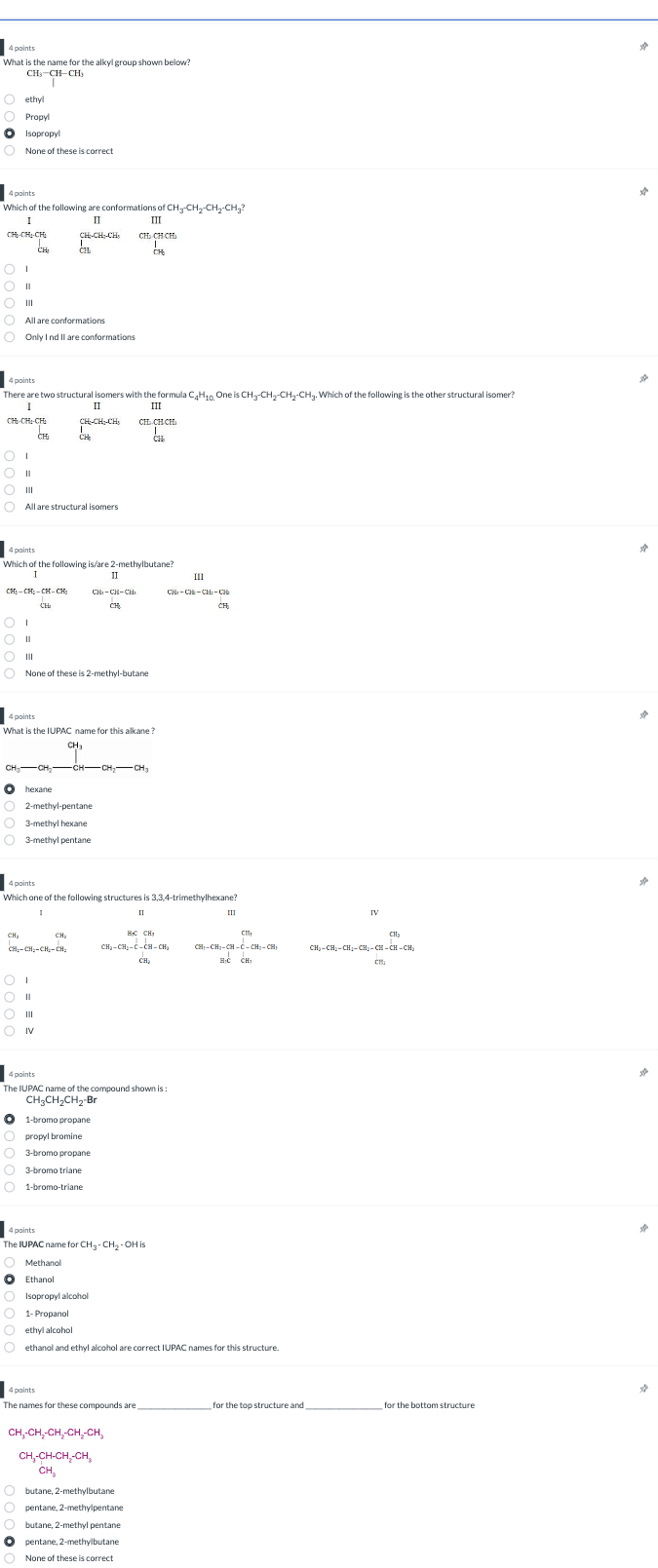 Solved 4 ﻿pointsWhat is the name for the alkyI group shown | Chegg.com