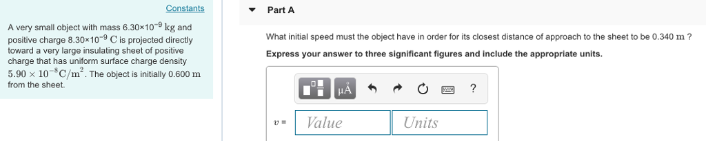 Solved Constants PartA A very small object with mass | Chegg.com