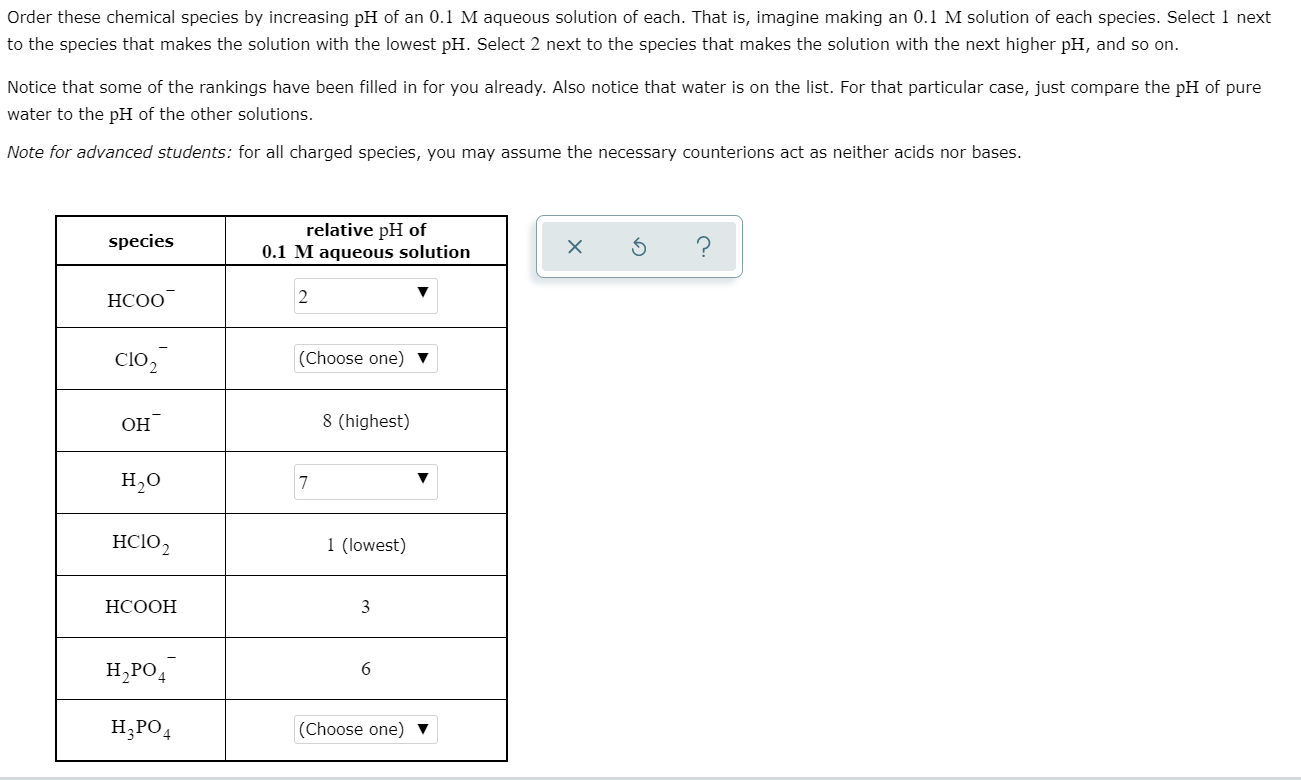Solved Order these chemical species by increasing of an | Chegg.com