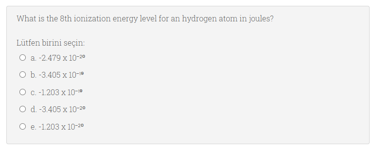 Solved What is the 8th ionization energy level for an | Chegg.com