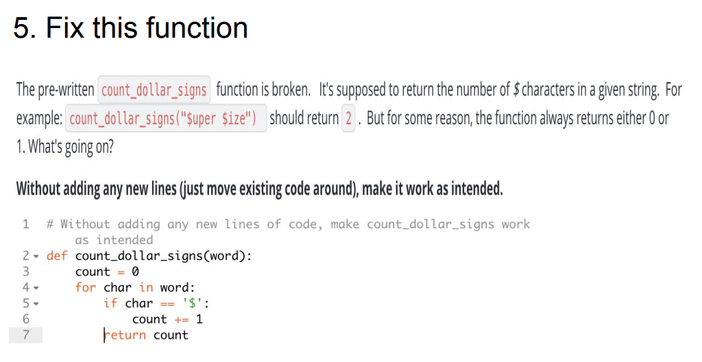 Solved 5. Fix this function The pre-written count_do | Chegg.com