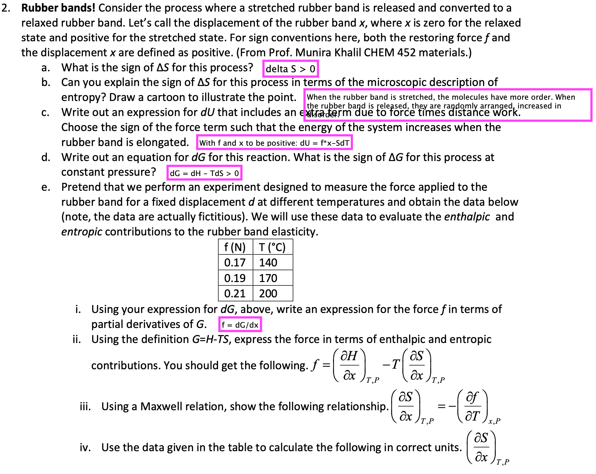 Solved Rubber bands! Consider the process where a stretched | Chegg.com