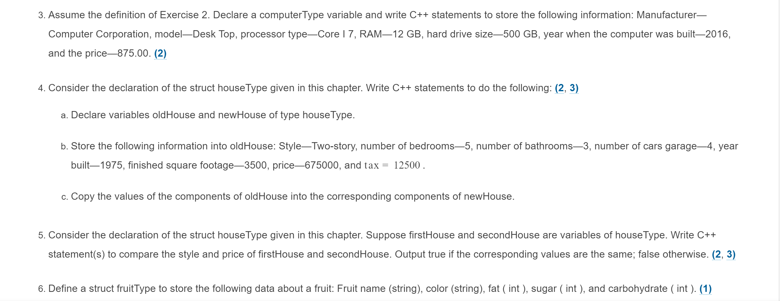 Solved The number in parentheses at the end of an exercise | Chegg.com