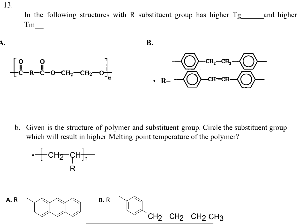 Solved In the following structures with R substituent group | Chegg.com