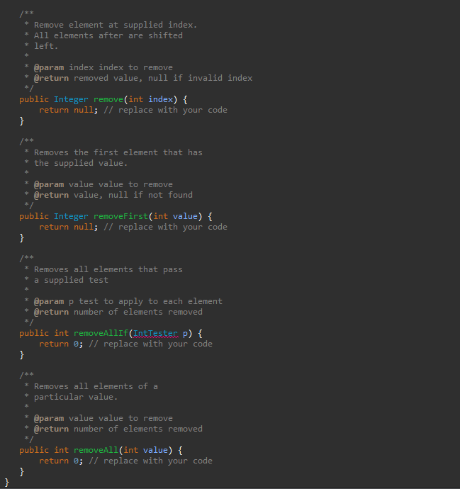 Solved JAVA Your task is to implement the IntVector class, | Chegg.com