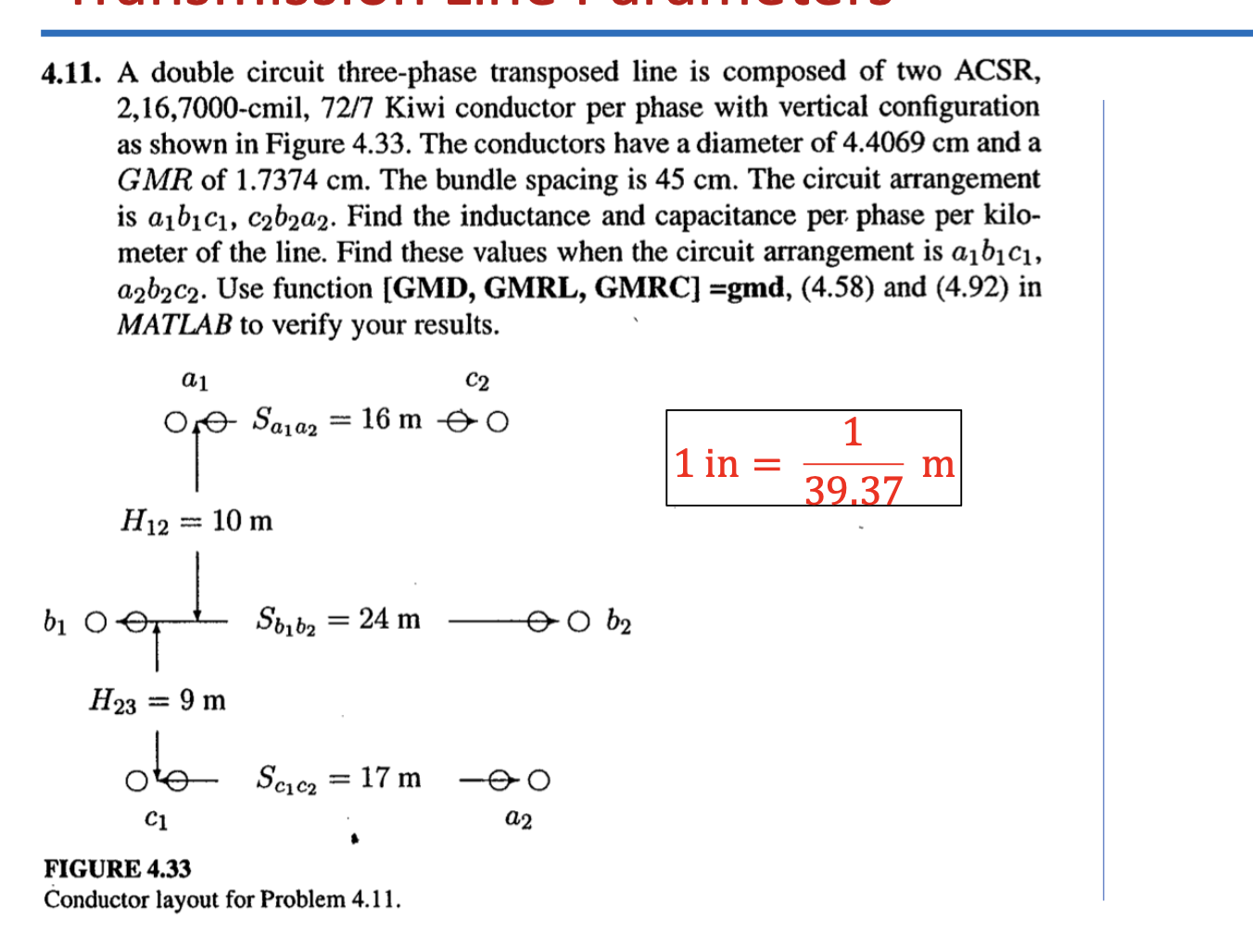 Solved 4.11. A double circuit three-phase transposed line is | Chegg.com