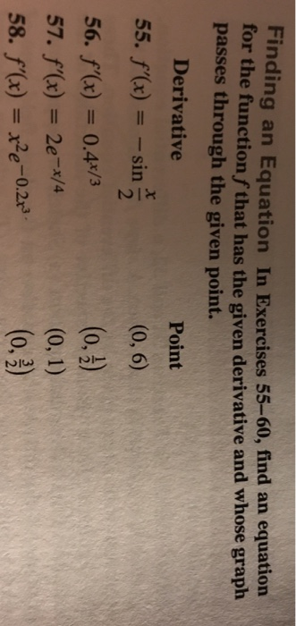 Solved inding an Equation In Exercises 55-60, find an | Chegg.com