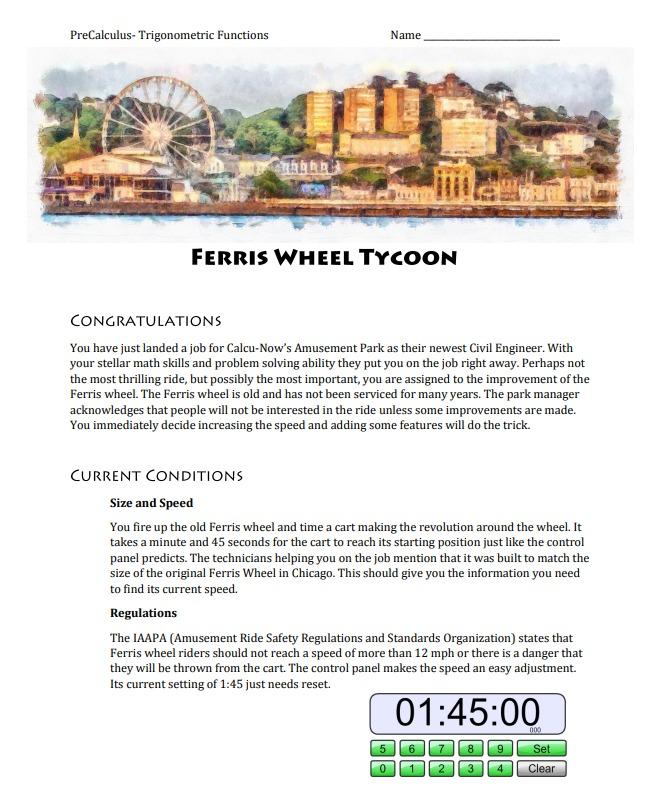 PreCalculus- Trigonometric Functions Name abba FERRIS | Chegg.com