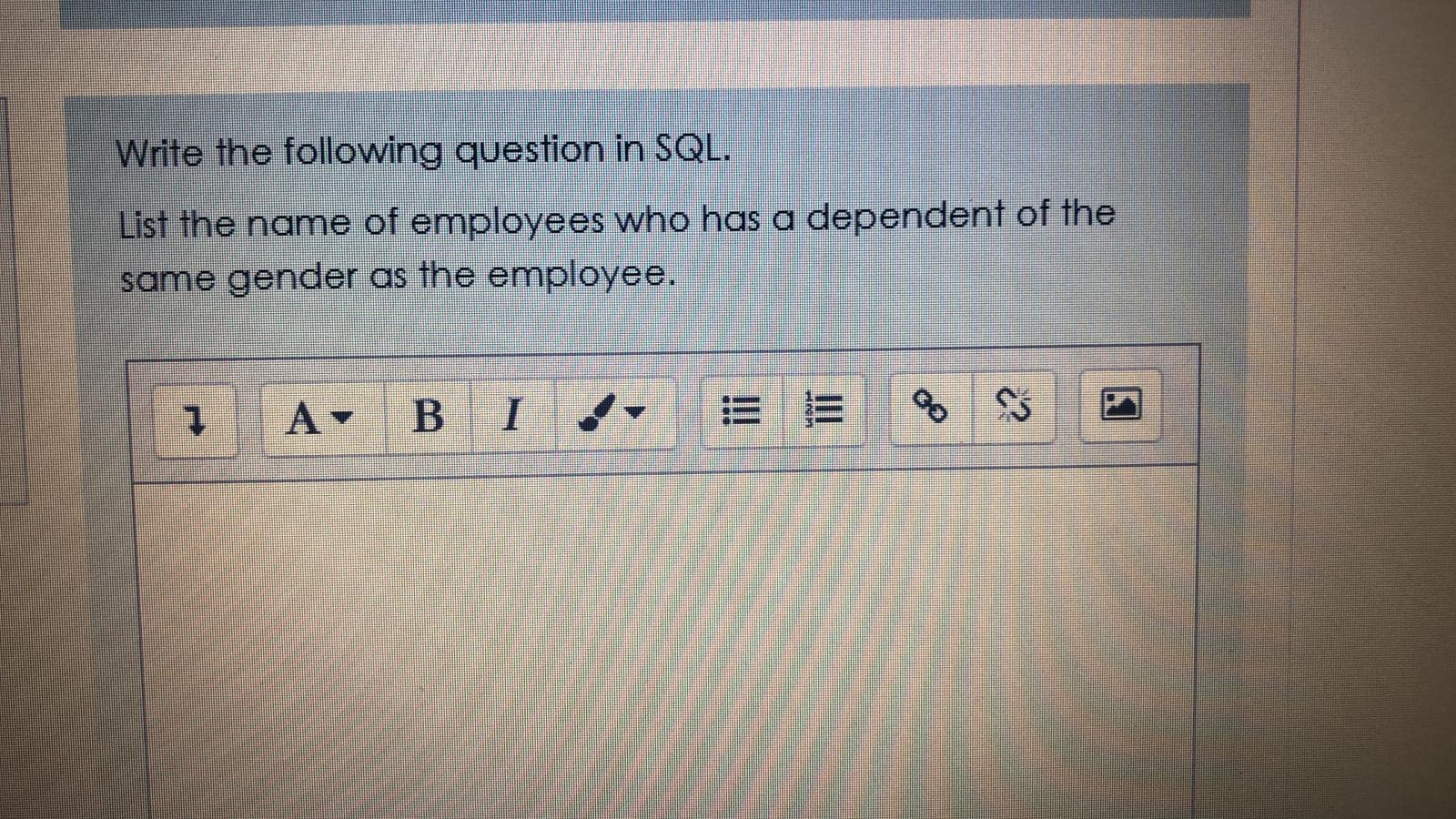 Solved CREATE TABLE employee (FName varchar(15) NOT NULL, | Chegg.com