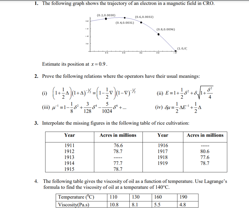 Solved 1. The following graph shows the trajectory of an | Chegg.com