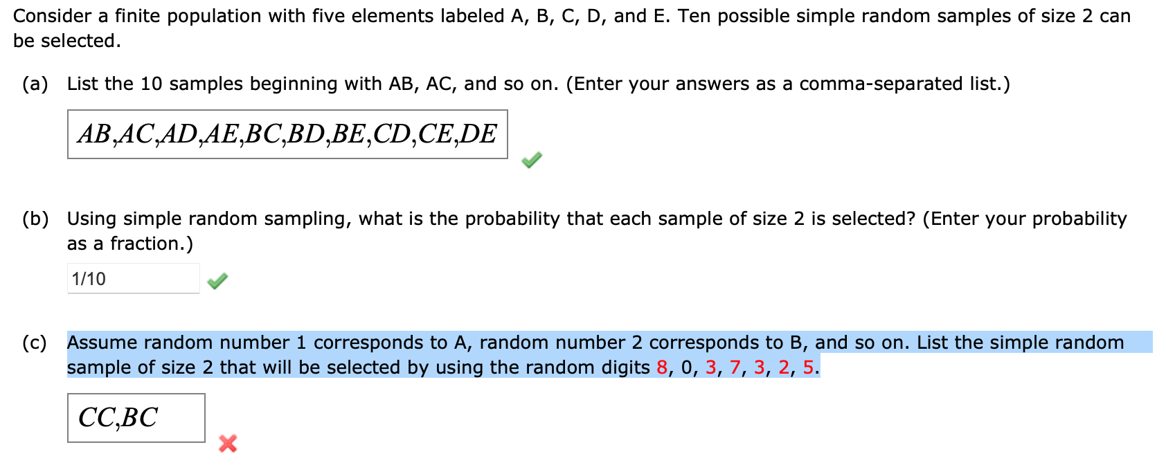 Solved Consider a finite population with five elements | Chegg.com