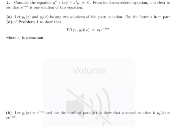 Solved (d) Solve the first-order DE from part (c) to obtain | Chegg.com