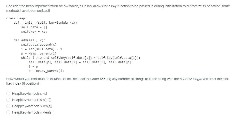 Solved Consider the heap implementation below which as in | Chegg.com