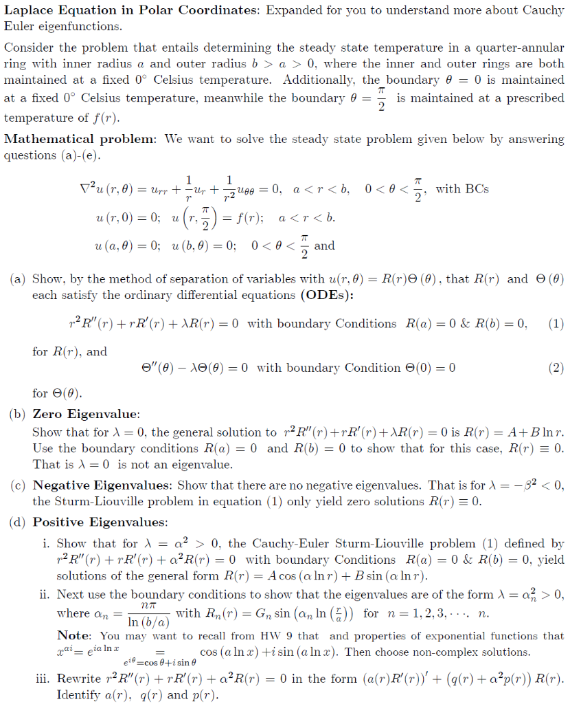 Solved Laplace Equation in Polar Coordinates: Expanded for | Chegg.com