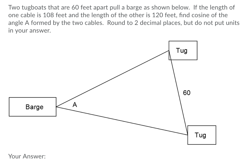 Solved Two tugboats that are 60 feet apart pull a barge as | Chegg.com