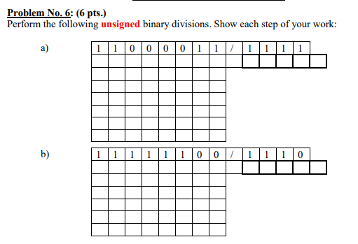 Solved Problem No. 6: (6 pts.) Perform the following | Chegg.com