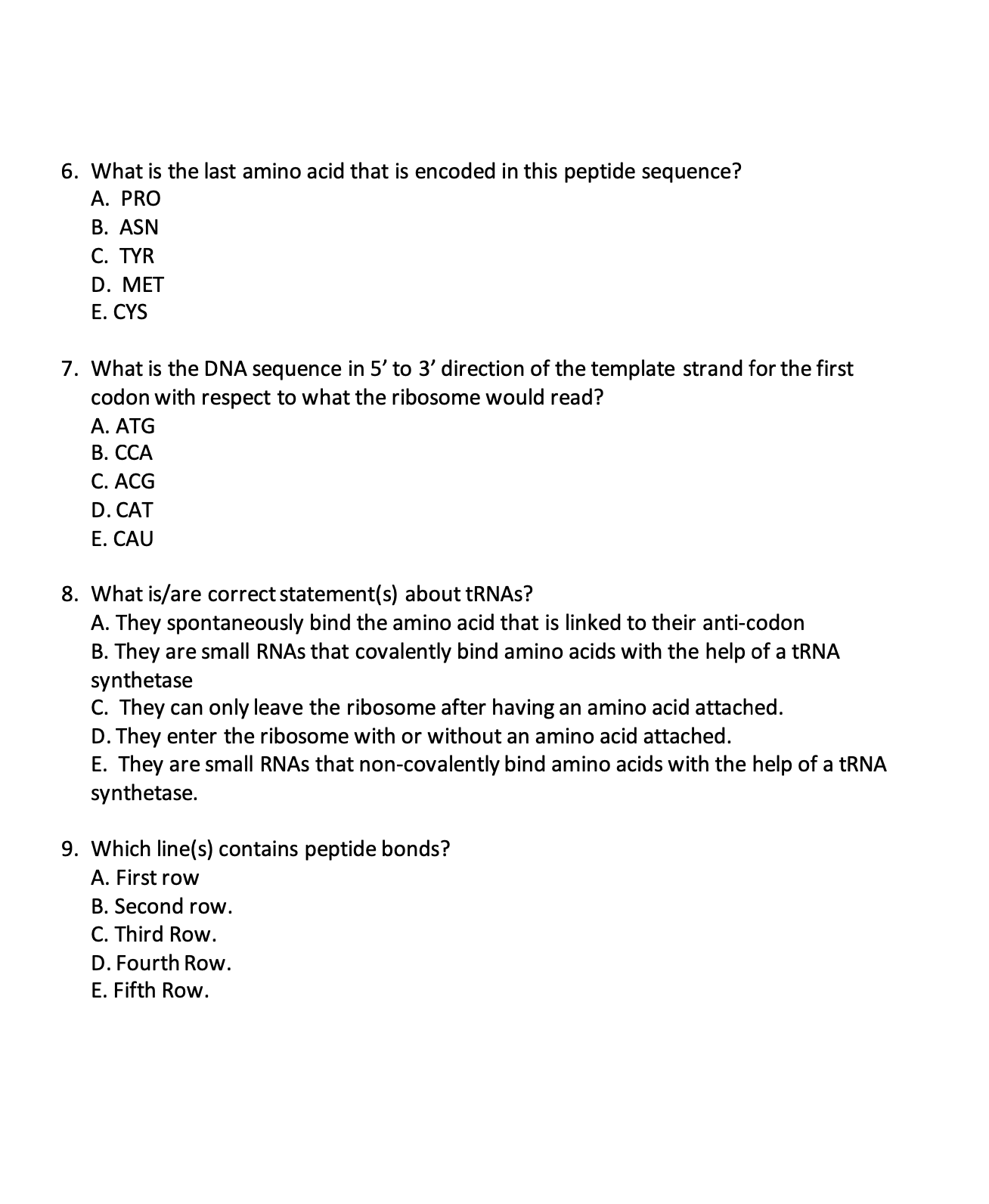 Solved 1. Which row in the chart is the coding strand of the | Chegg.com