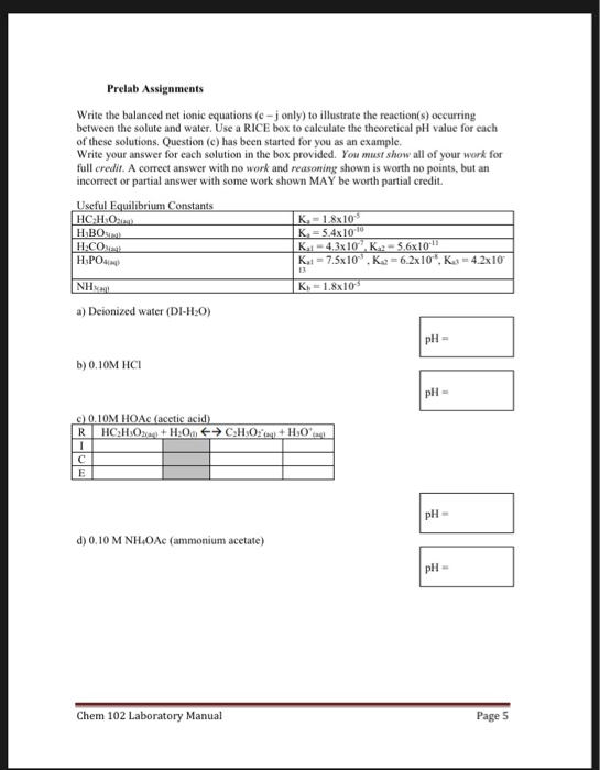 Solved I understand how to use ice box and solve for pH but | Chegg.com