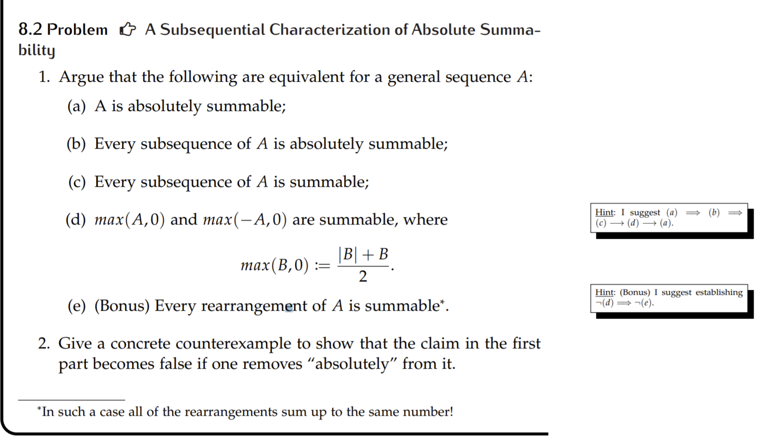 Solved 8.2 Problem A Subsequential Characterization of | Chegg.com