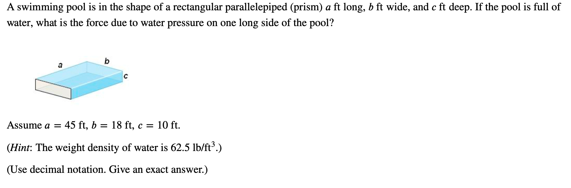 Solved A swimming pool is in the shape of a rectangular | Chegg.com