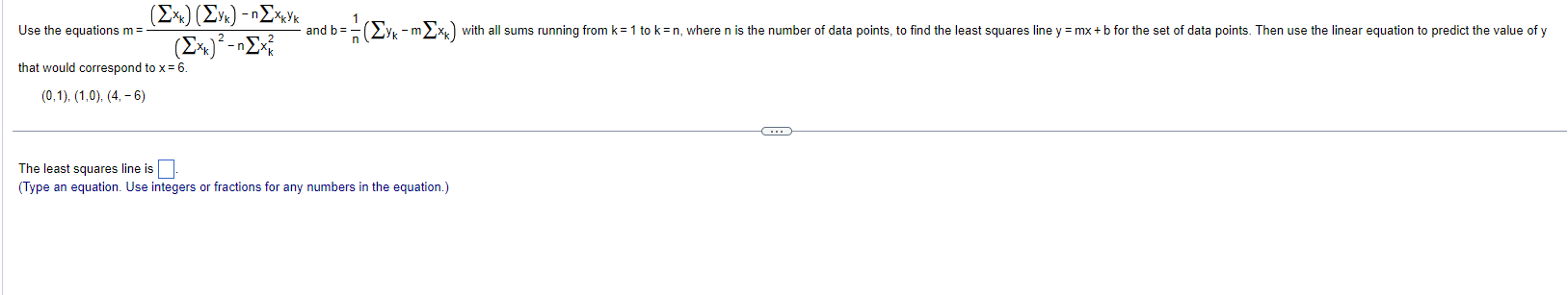 Solved 1) The least square line is 2)predict the value of | Chegg.com