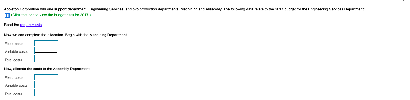 Solved Appleton Corporation has one support department, | Chegg.com