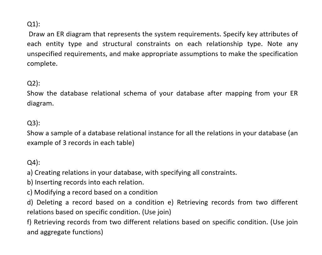 Solved you have to build a database for an Online Exam | Chegg.com