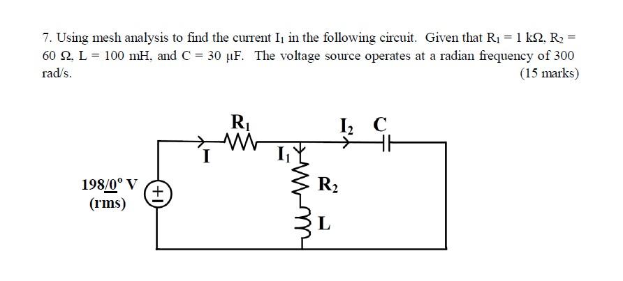 Solved 7. Using mesh analysis to find the current I1 in the | Chegg.com