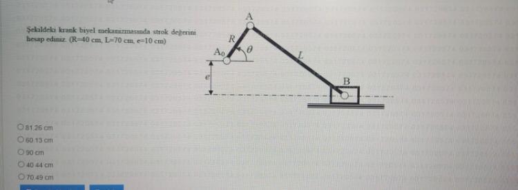 Solved Calculate the stroke value of the crank connecting | Chegg.com