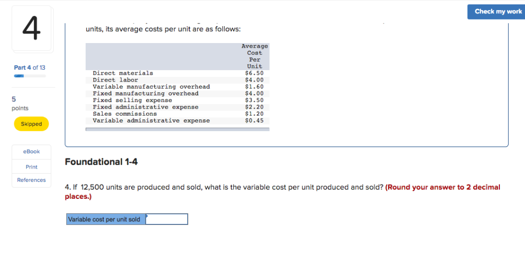 Solved Check my work 4 units, its average costs per unit are | Chegg.com