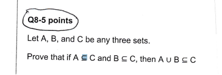 Solved Let A,B, and C be any three sets. Prove that if A⊆C | Chegg.com