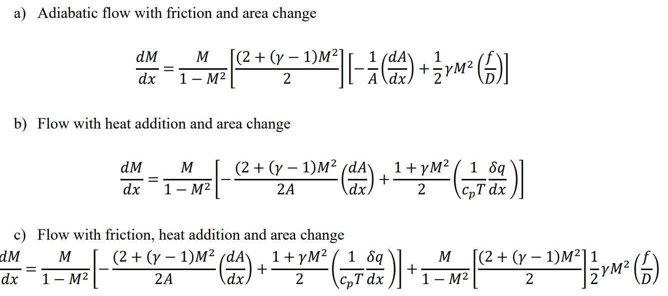 a) Adiabatic flow with friction and area change | Chegg.com