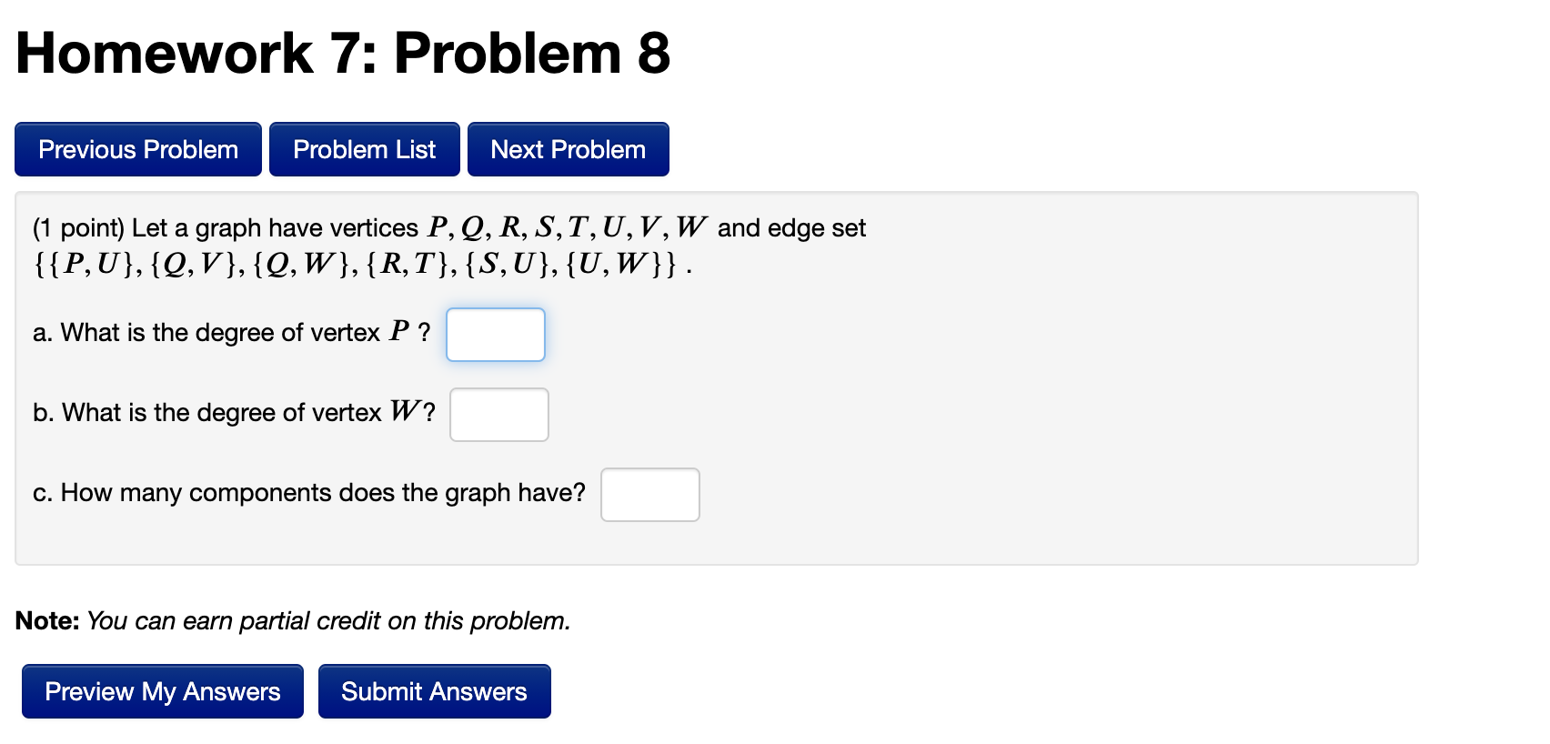 Solved Homework 7 Problem 8 Previous Problem Problem List